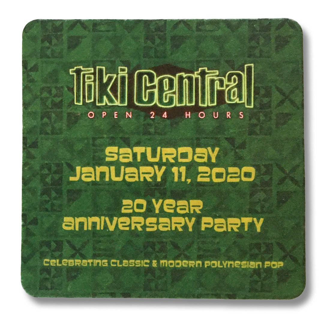Tiki Central 20th Anniversary Coasters: 5-Pack – PinTiki